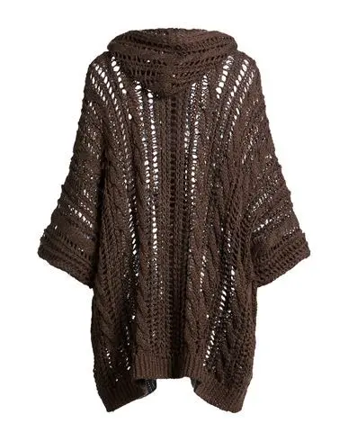 Brunello Cucinelli Cardigan In Jute, Cotton, Polyamide, Leather, And Brass - Brown