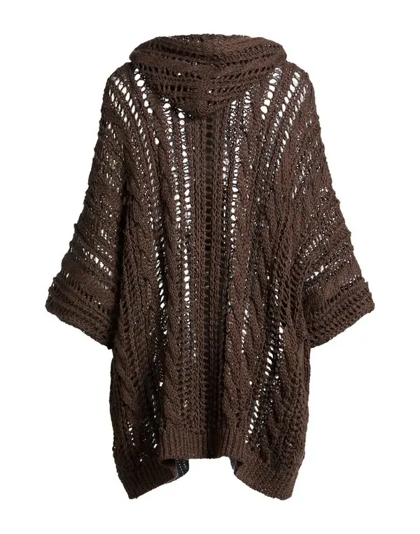 Brunello Cucinelli Cardigan In Jute, Cotton, Polyamide, Leather, And Brass - Brown