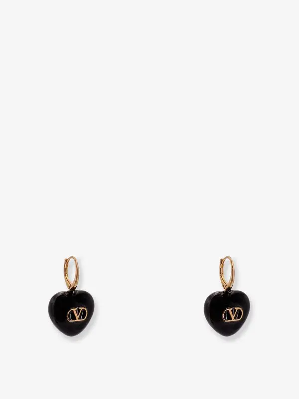Valentino Garavani Coeur Royal Metal Earrings - Black