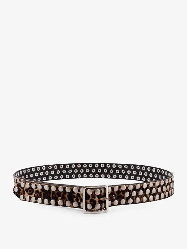 GOLDEN GOOSE Leo Leather Belt - Animal Print