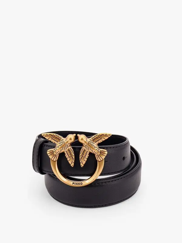 Pinko Berry Leather Belt - Black
