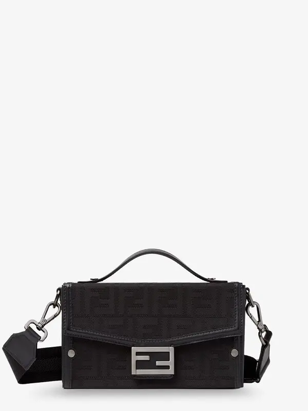 Fendi Baguette Soft Trunk In Ff Fabric - Black