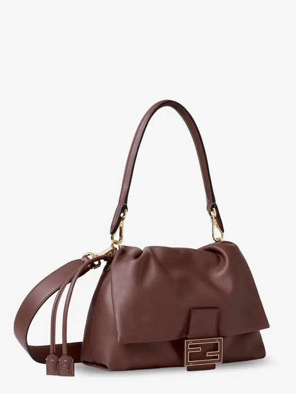 Fendi Mamma Baguette Medium Leather Bag - Brown