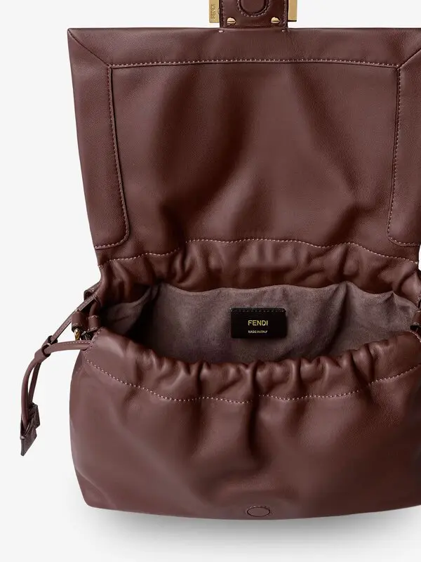Fendi Mamma Baguette Medium Leather Bag - Brown