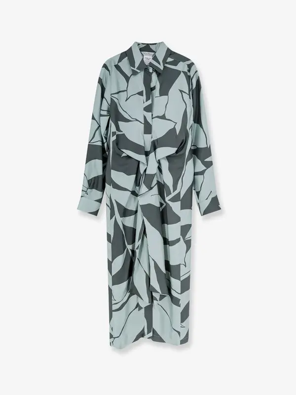 Max Mara Mxmrobinia Printed Silk Dress