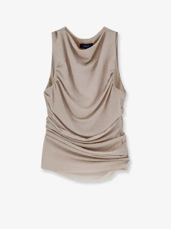 Soeur Irina Extrafine Cotton Crêpe Top - Beige