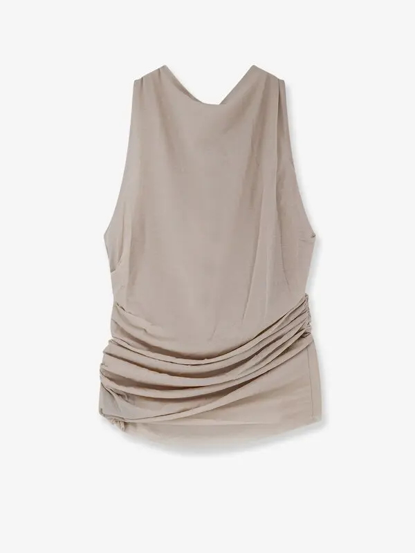 Soeur Irina Extrafine Cotton Crêpe Top - Beige