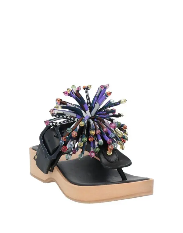 Emilio Pucci Leather Thong Sandal With Embellished Detailing