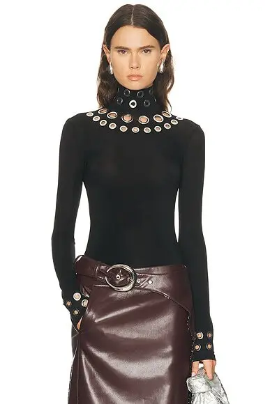 Rabanne Turtleneck With Grommet Detailing