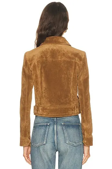 Saint Laurent Belted Suede Jacket - Noix