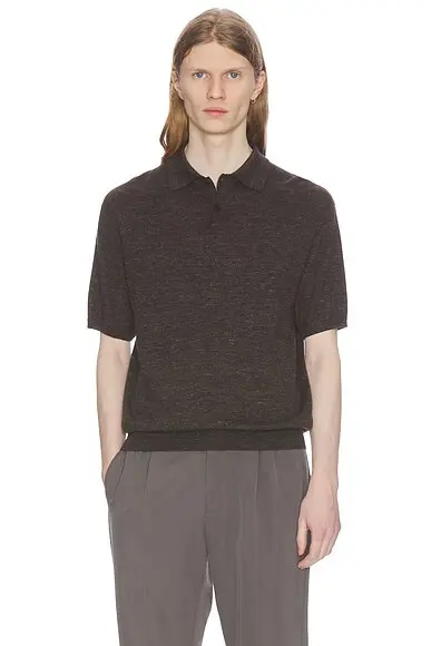 THE ROW Borges Short Sleeve Knit Polo Shirt