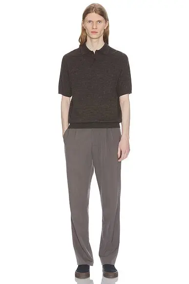 THE ROW Borges Short Sleeve Knit Polo Shirt