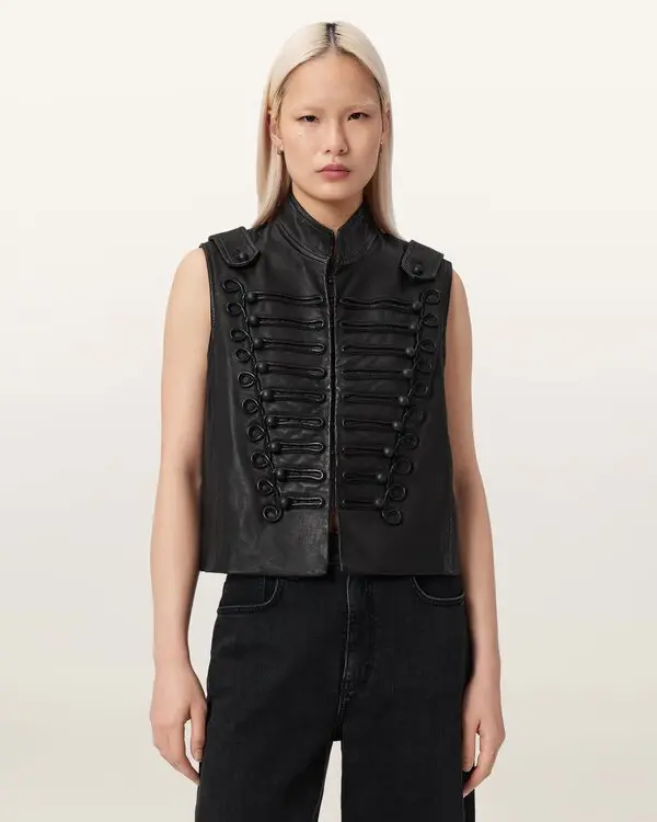 ALLSAINTS Rummy Leather Gilet