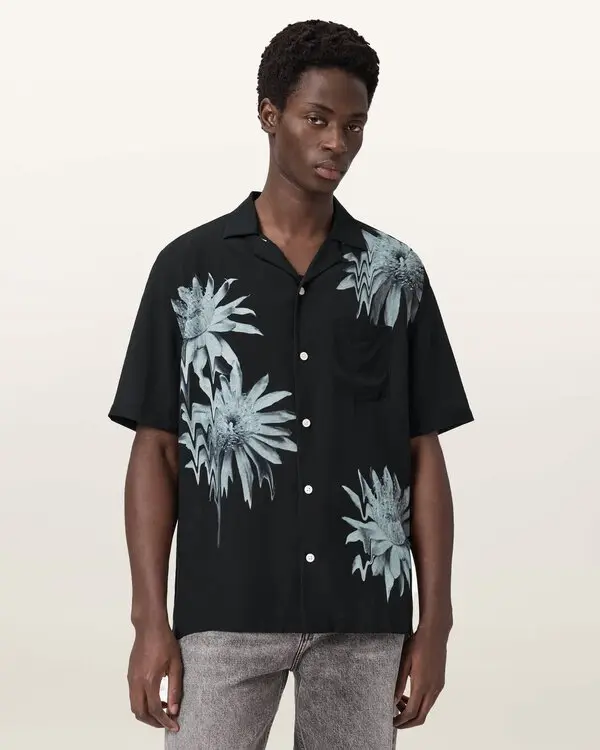 ALLSAINTS Floraze Relaxed Fit Shirt - Black