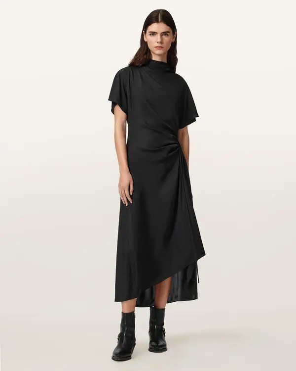 ALLSAINTS Rosie Silk Blend Midi Dress