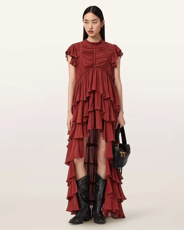 ALLSAINTS Shaela Ruffled Maxi Dress