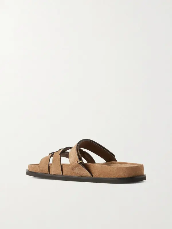 Tory Burch Ines Sport Suede Slides - Brown