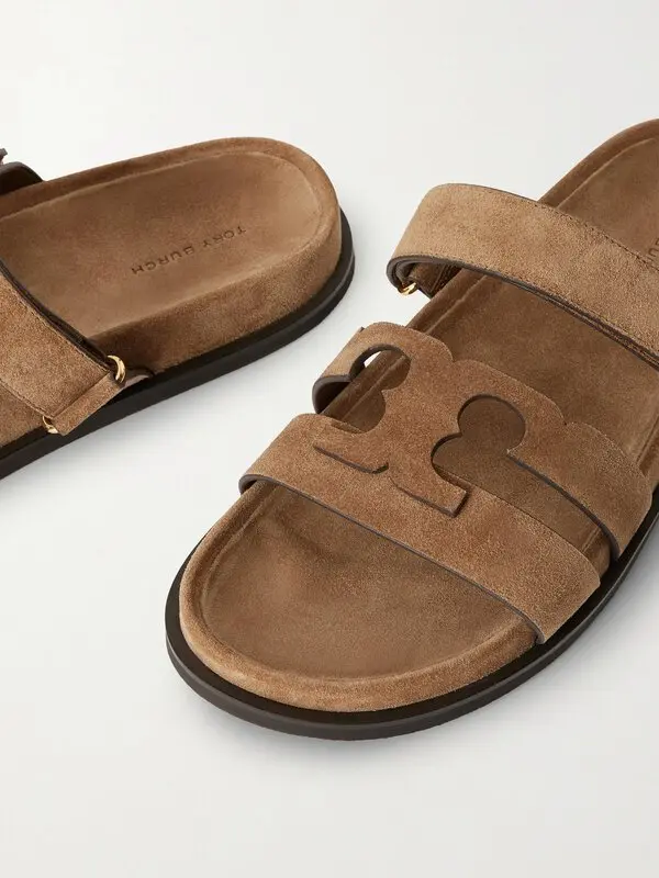 Tory Burch Ines Sport Suede Slides - Brown
