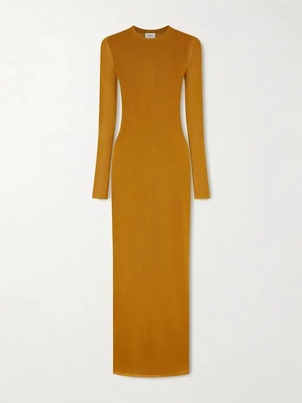Saint Laurent Knitted Maxi Dress - Yellow