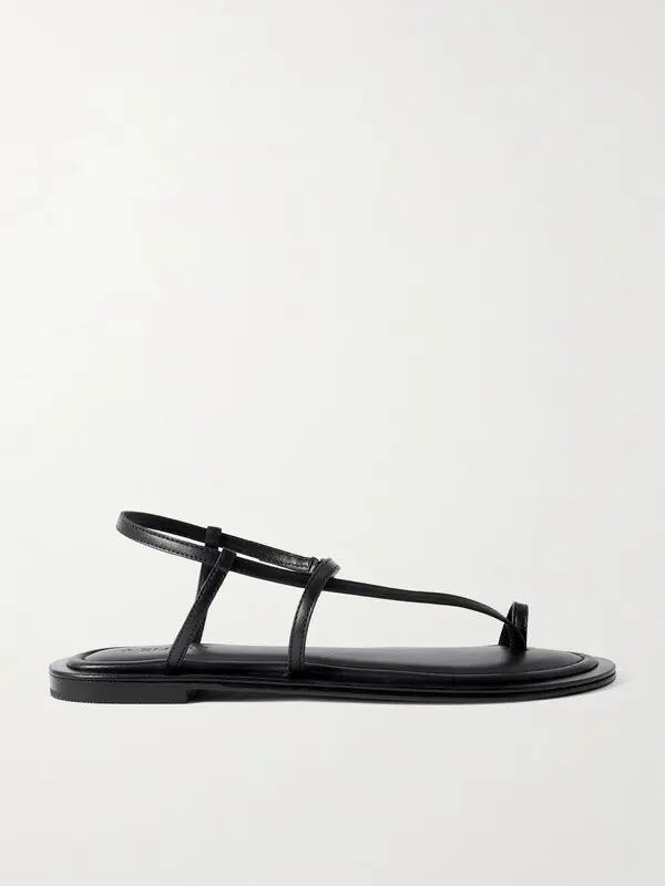 A.emery Reef Leather Sandals - Black