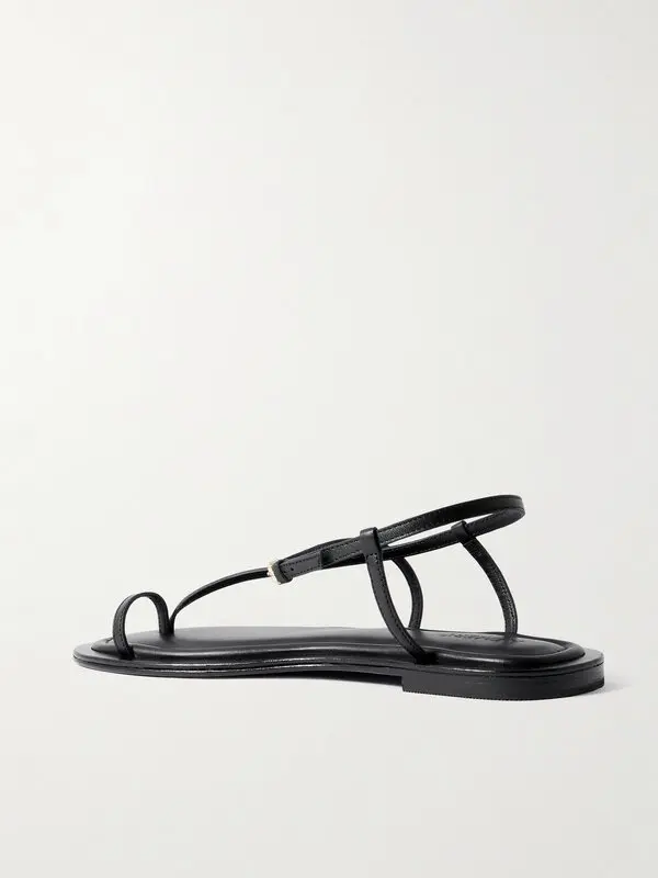 A.emery Reef Leather Sandals - Black