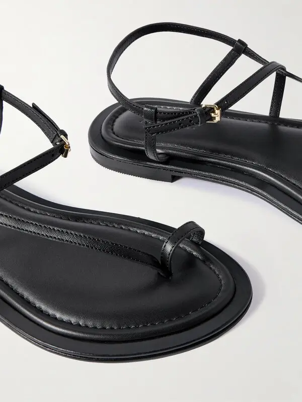 A.emery Reef Leather Sandals - Black