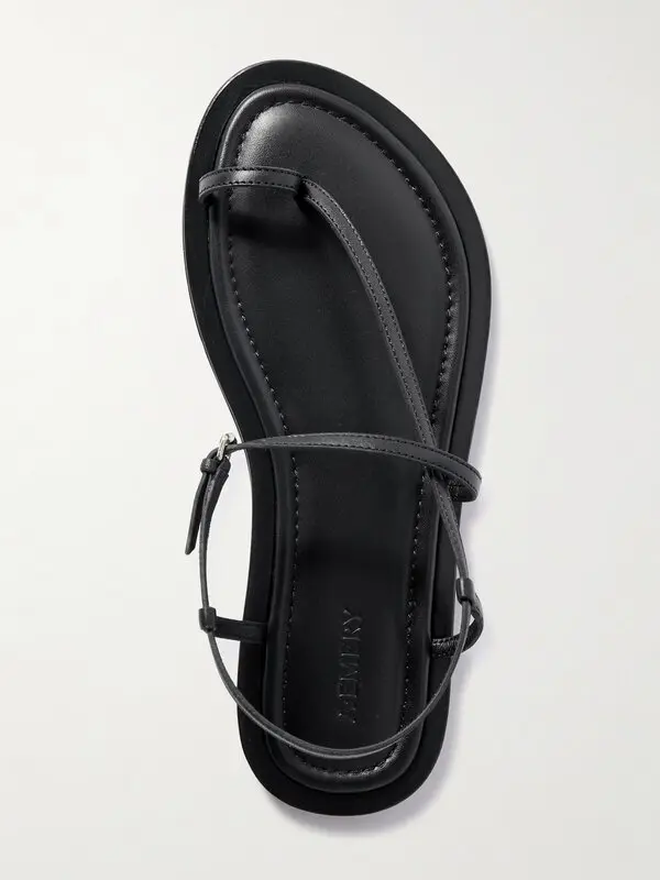 A.emery Reef Leather Sandals - Black