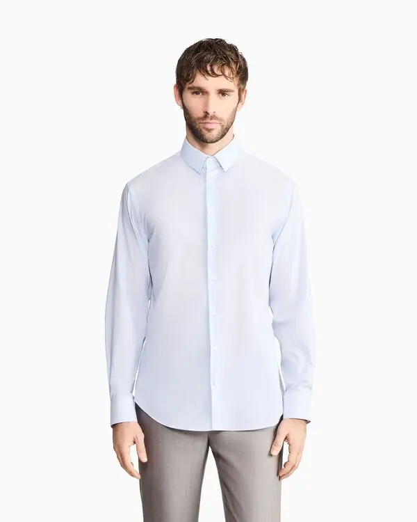 Giorgio Armani Slim-fit Shirt In Striped Cotton