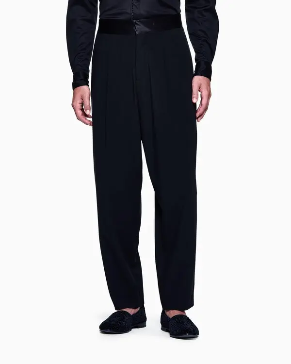 Giorgio Armani Double-pleat Wool-crêpe Trousers