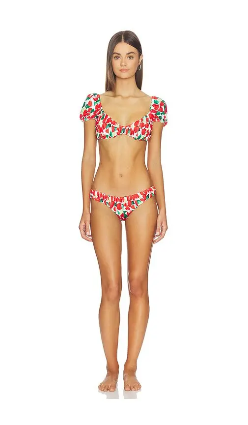 Caroline Constas Dorit Ruched Bikini Bottom