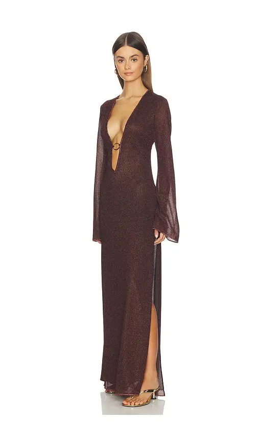Oseree Lumiere O Long Caftan - Chocolate