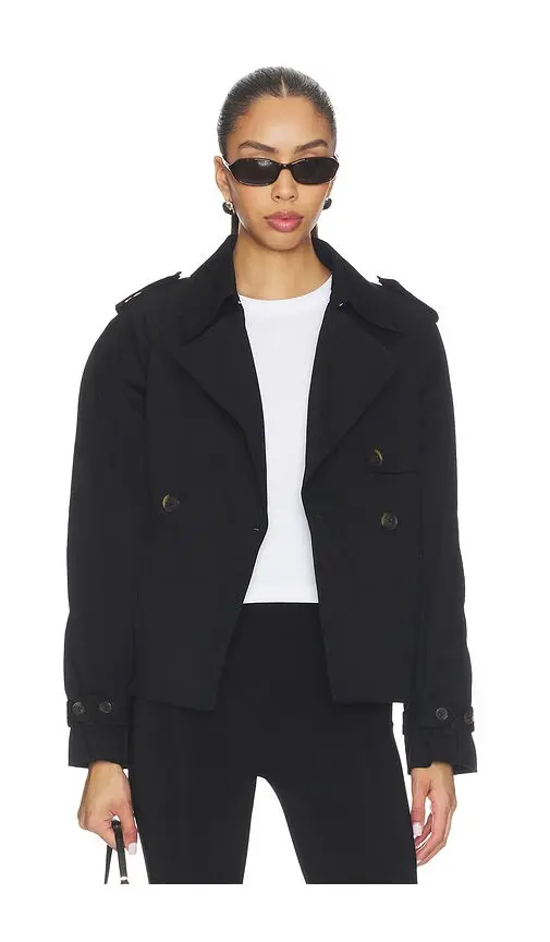 Good American Cropped Trench Jacket