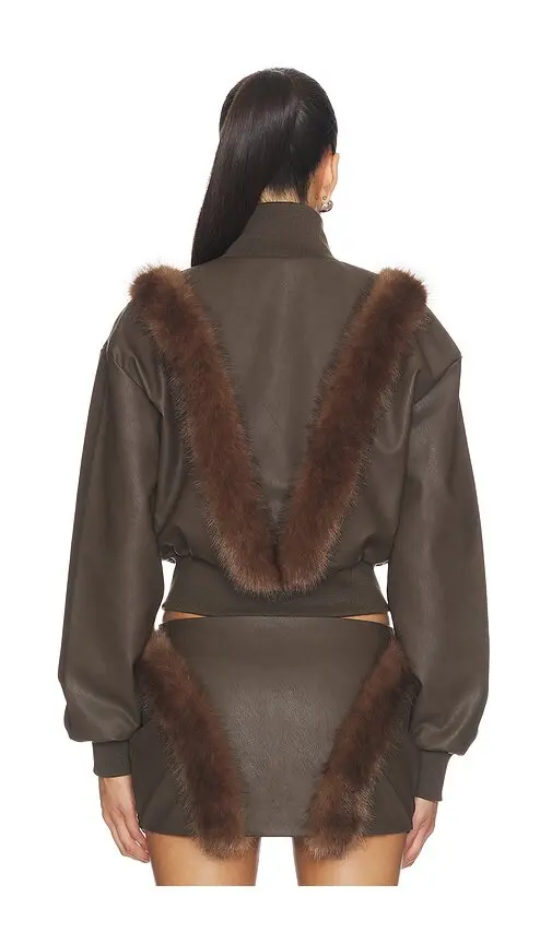 OW Faux Fur Trimmed Leather Jacket