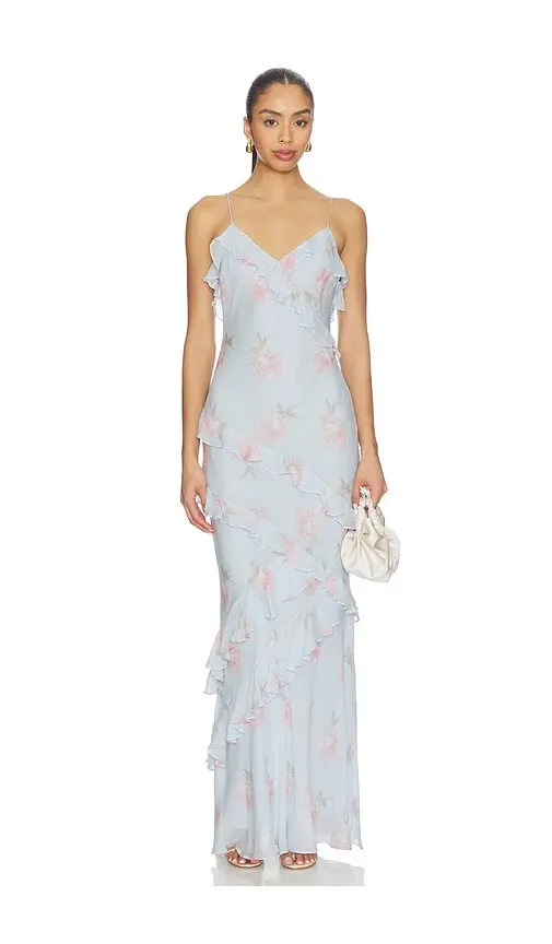 LoveShackFancy Floral Ruffled Maxi Dress