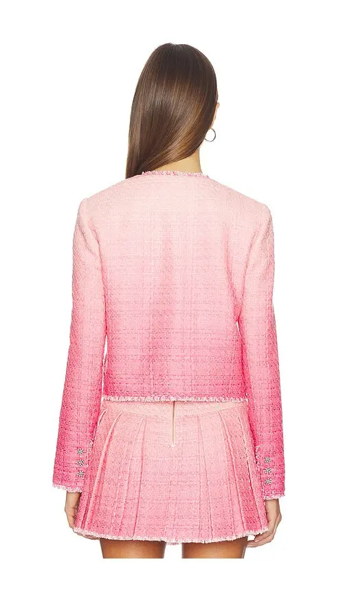 Alice + Olivia Dumont Tweed Boxy Jacket - Ascendent Ombre English Rose