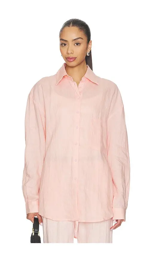 AEXAE Linen Woven Shirt - Soft Pink