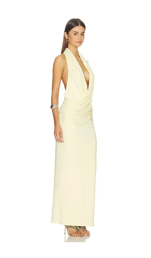 Misha Collection The Cabana Cupro Maxi Dress - Lemon