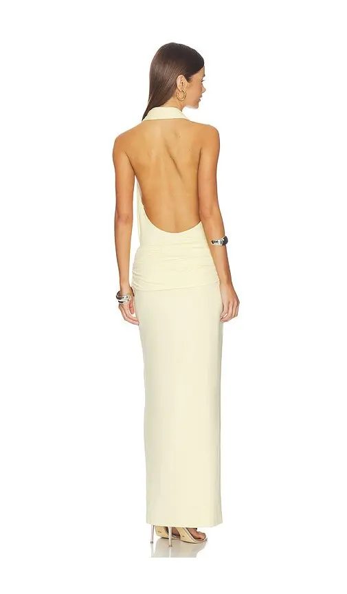 Misha Collection The Cabana Cupro Maxi Dress - Lemon