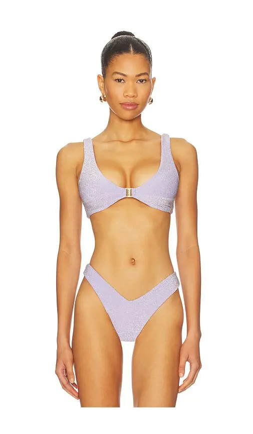 FAE Kendall Triangle Bikini Top In Purple - Mystic