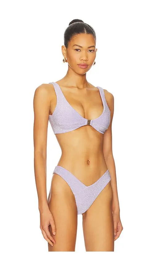 FAE Kendall Triangle Bikini Top In Purple