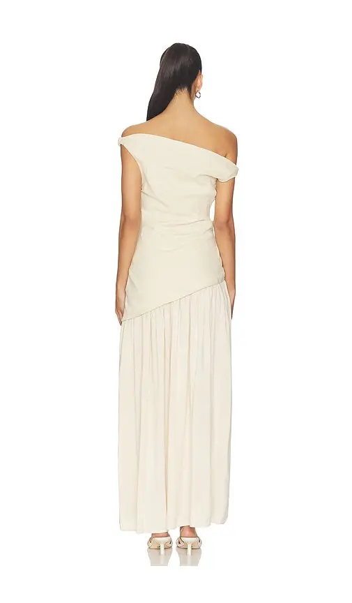 faithfull the brand off the shoulder dress Faithfull The Brand Roma Maxi Dress In Panna