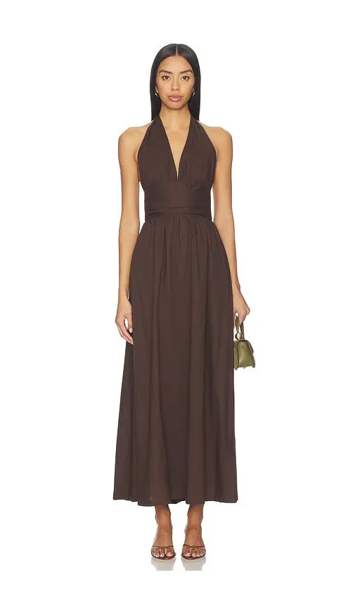 Faithfull The Brand Lido Maxi Dress - Espresso