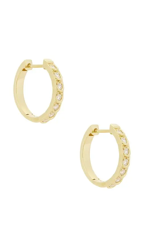 STONE AND STRAND La Scala Hoop Earrings - 10k Yellow Gold & Lab Diamond