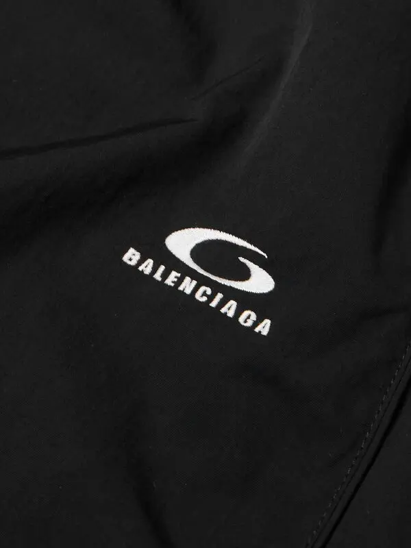Balenciaga Wide-leg Logo-embroidered Shell Shorts