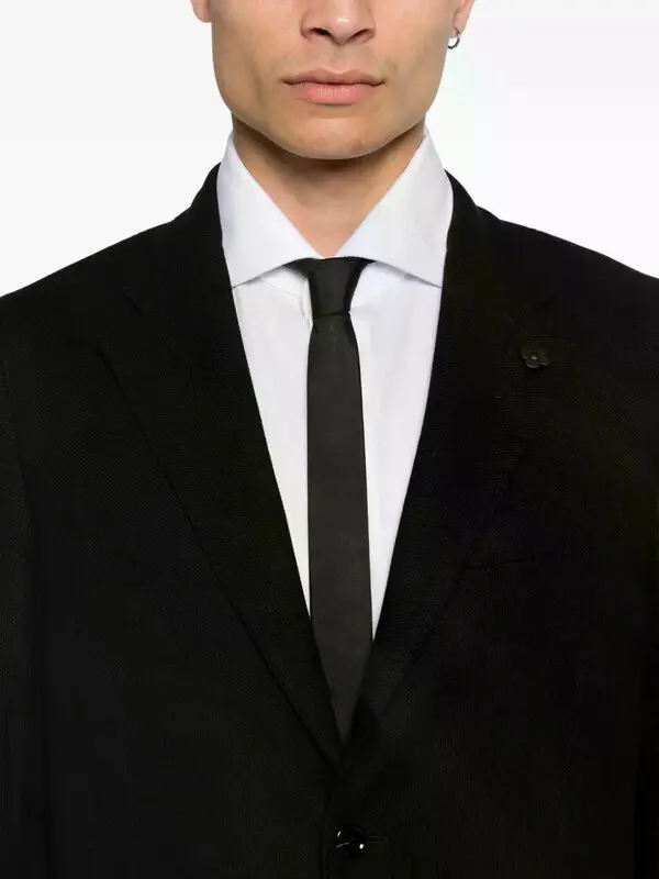 LARDINI Logo-pin Blazer - Black
