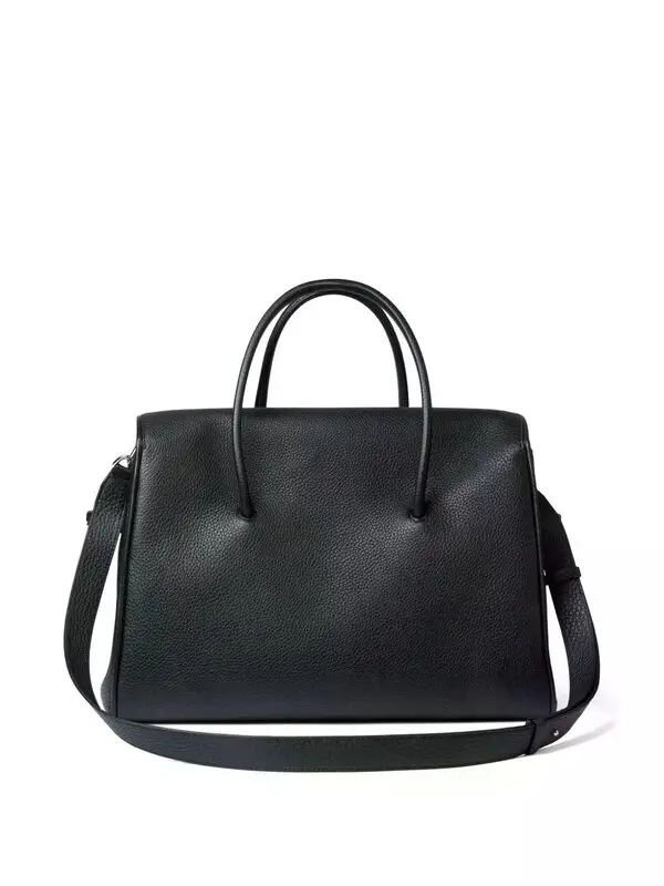 Jacquemus Turismo Knotted Flap Leather Tote - Black