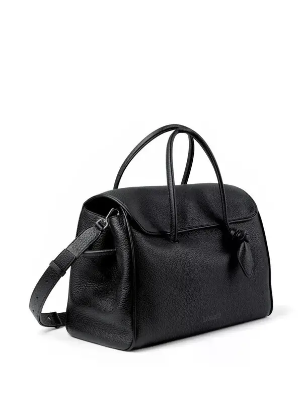 Jacquemus Turismo Knotted Flap Leather Tote - Black