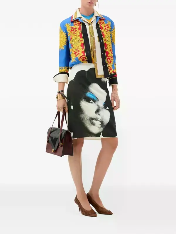 Versace Printed Silk Twill Shirt