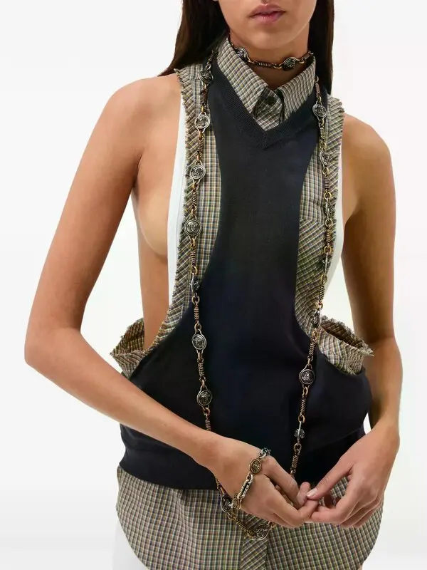 Versace Cotton-cashmere Knit Tank Top