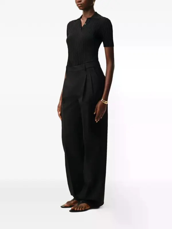 AMI Paris Wool Canvas Wide Leg Trousers